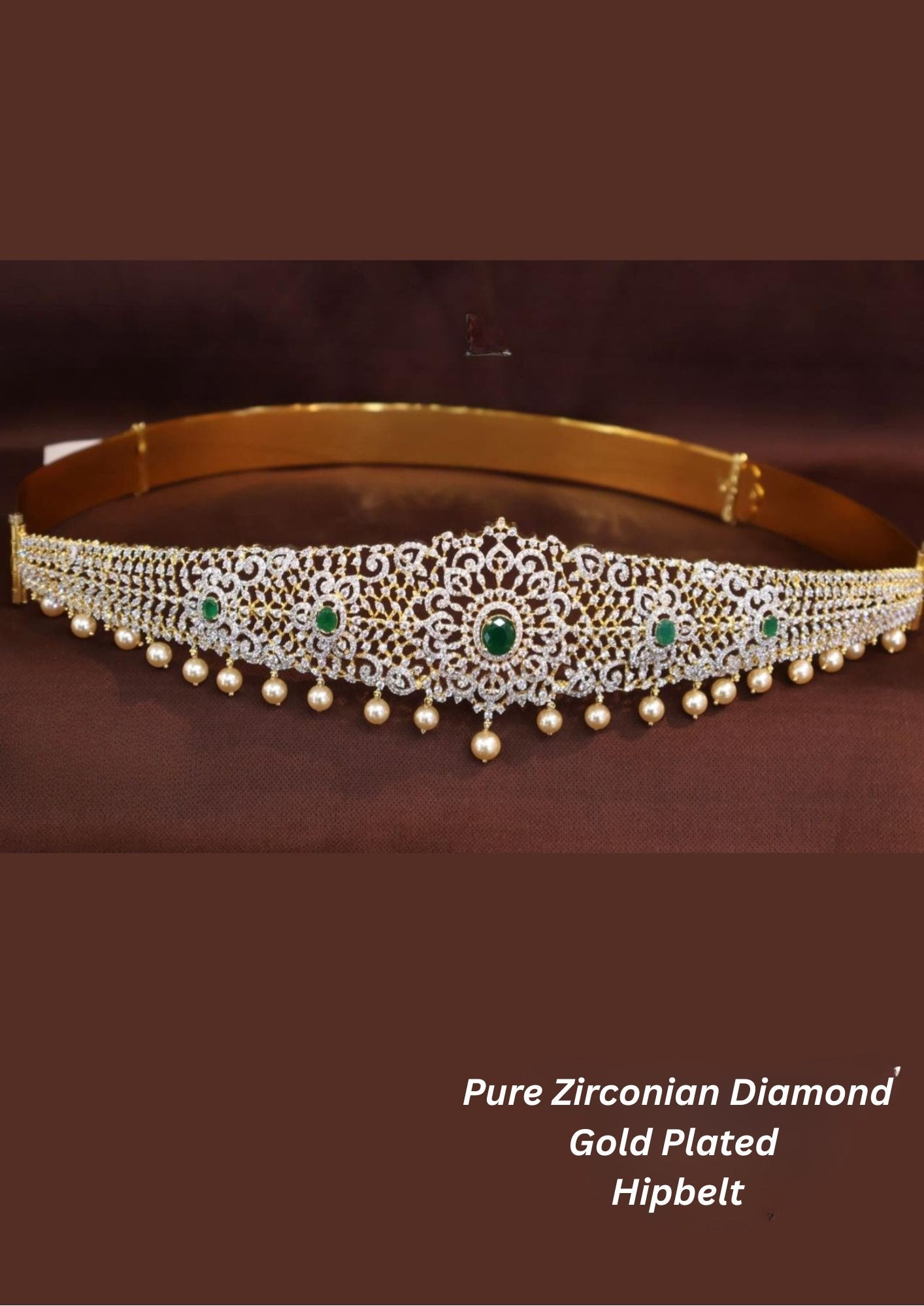 Pure zirconian diamond Gold plated Hipbelt (Vaddanam) s 380043 – Zevana